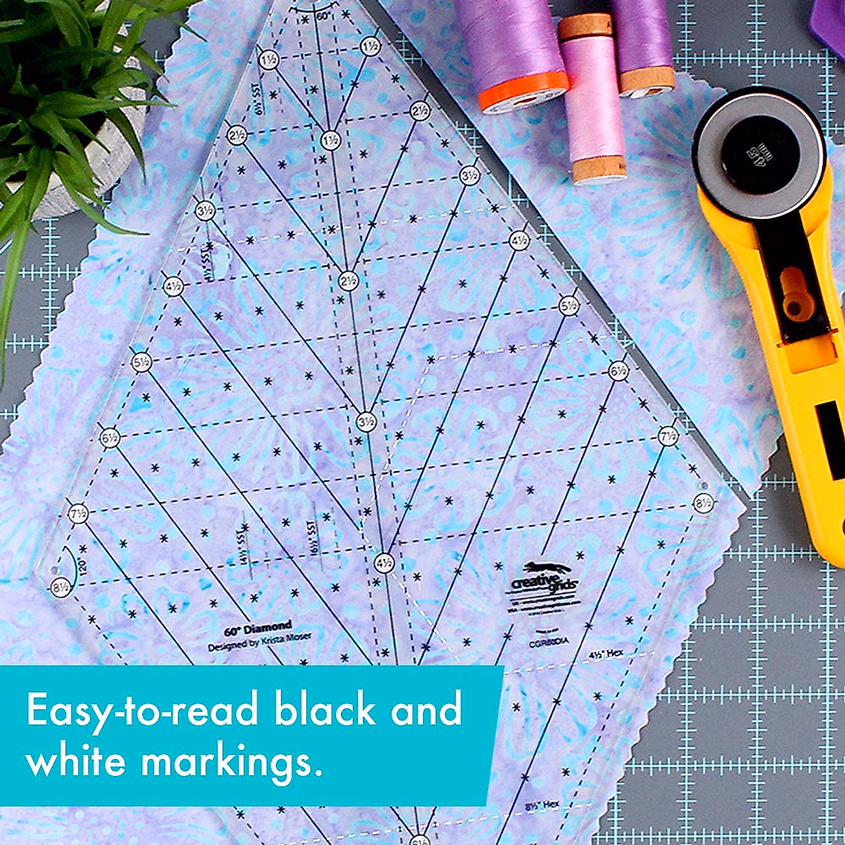 Creative Grids 60 Degree Diamond Ruler - CGR60DIA