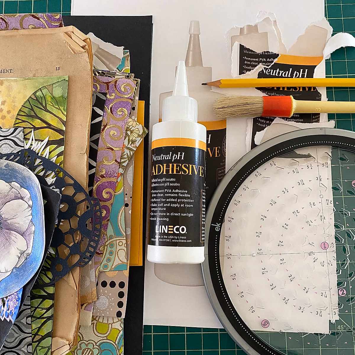 Lineco Neutral pH Adhesive, Acid-Free PVA Formula Water Soluble Dries Clear and Quick Flexible When Dried. 8 Ounces. Ideal For Book Binding and Other Paper Projects. White