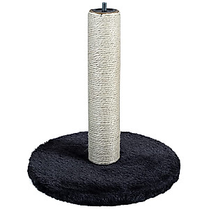 Cat Scratching Post with Premium Natural Sisal Rope - Cats Scratch Post Indoor Play for Small Kitten with Dangling Ball & Feather Toy Covered with Soft Smooth Plush Fabric, Stable Cat Stand (Gray)