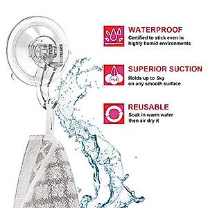 Quntis Suction Cup Hooks 4 Packs, Clear Wreath Hanger Heavy Duty Window Suction Cups with Hooks Waterproof Vacuum Shower Suction Cup Hooks for Bathroom, Towel, Shower Wall, Tile, Glass, Door, Camper