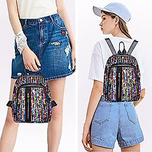 Fmeida Mini Backpack for Girls, Reversible Sequin Backpack Purse Women, 11" Cute Glitter Backpack for Girls Women Ladies