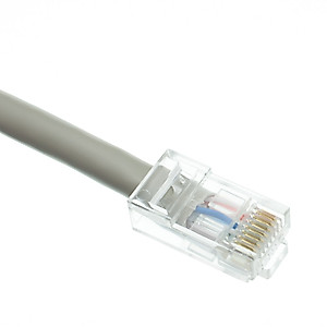 CableWholesale Cat5e Plenum Ethernet Cable, 24AWG Network Cable with RJ45 Gold Plated Connector, 4 Pair Stranded Bare Copper, Bootless Unshielded Twisted Pair (UTP) Internet Patch Cable, 1 Foot, Gray