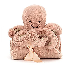 Jellycat Odell Octopus Soother, 13.5 inches | Security Blanket & Lovey for Babies | Baby Gift