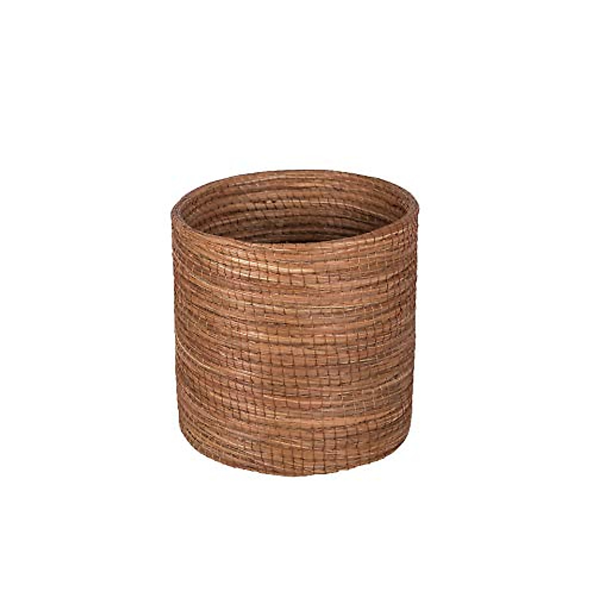 JOSE ARTESANO Pine Needle (Ocoxal) Waste Basket, 9.8 in x 9.8 in, Cylindrical, Wicker Trash Can, Natural, 100% Sustainable, Organic and Vegan