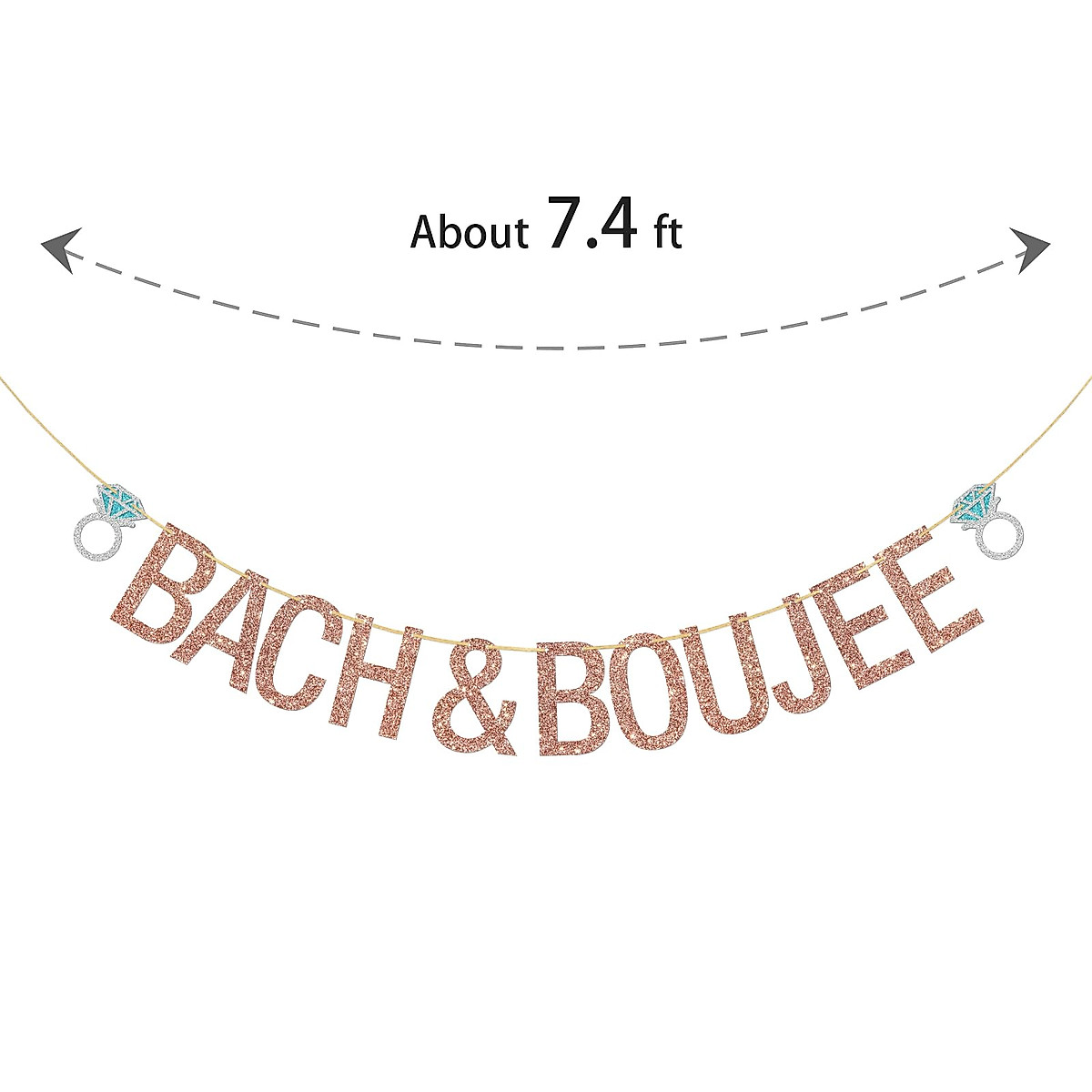 Dalaber Bach & Boujee Banner, Bridal Shower, Bachelorette Party Decorations Supplies, Rose Gold