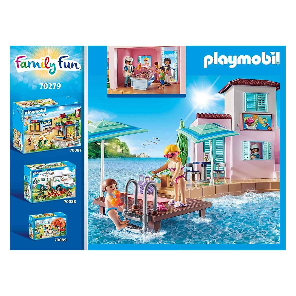 Playmobil Waterfront Ice Cream Shop, Multicoloured