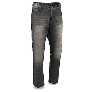 Milwaukee Leather MDM5000 Men's Black Armored Motorcycle Riding Denim Jeans Reinforced with Aramid Fibers - 32