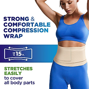 Premium Elastic Bandage Wrap - 4pk (2x6", 2x4") – Self-Closing - Strong Compression Bandage Wrap - Waist, Legs, Elbow, Knee Wrap