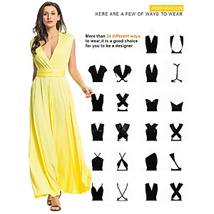 PERSUN Women's Convertible Multi Way Wrap Maxi Dress Long Party Grecian Dresses