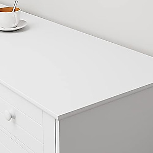 HORSTORS White Sideboard Buffet Cabinet with Storage, Kitchen Buffet Storage Cabinet with 2 Drawers & 3 Doors, Wood Coffee Bar Buffet Table Console Cabinet for Kitchen, Dining Room, White