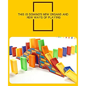 Wellin 260 pcs Blocks Domino Train Toy with Bridge Set Mega Pack Domino Game for 3-12 Years Old Boys Building Blocks Stacking Tile Games (260 pcs Domino Train with Bridge Set)