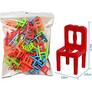 Carykon 36 PCS Children Stacking Chairs DIY Balance Chair Stool Parent-Child Gathering Puzzle Board Game Early Childhood Educational Chair Stacking Toys