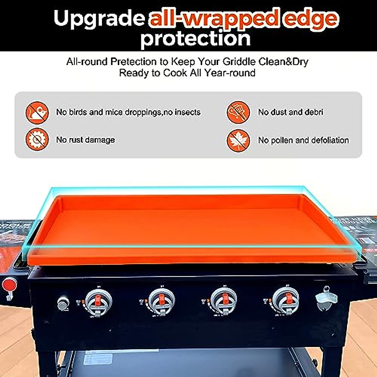 Vangostella 28 inch Griddle Mat Cover for Blackstone,Upgrade Full Edge Coverage-Heavy Duty -Food Grade Silicone Grill Cover, Cooking Surface Protective Mat Cover for Blackstone 28" Griddle ¡­