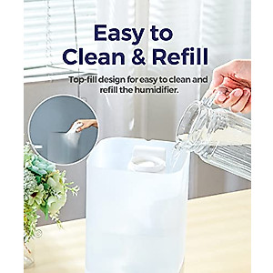 Aromacare Humidifiers for Bedroom, 2.5L Cool Mist Air Humidifier with Essential Oil Diffuser, Small Ultrasonic Top Fill for Baby Kids Plant, Auto Humidity, Auto Shut-Off (White)