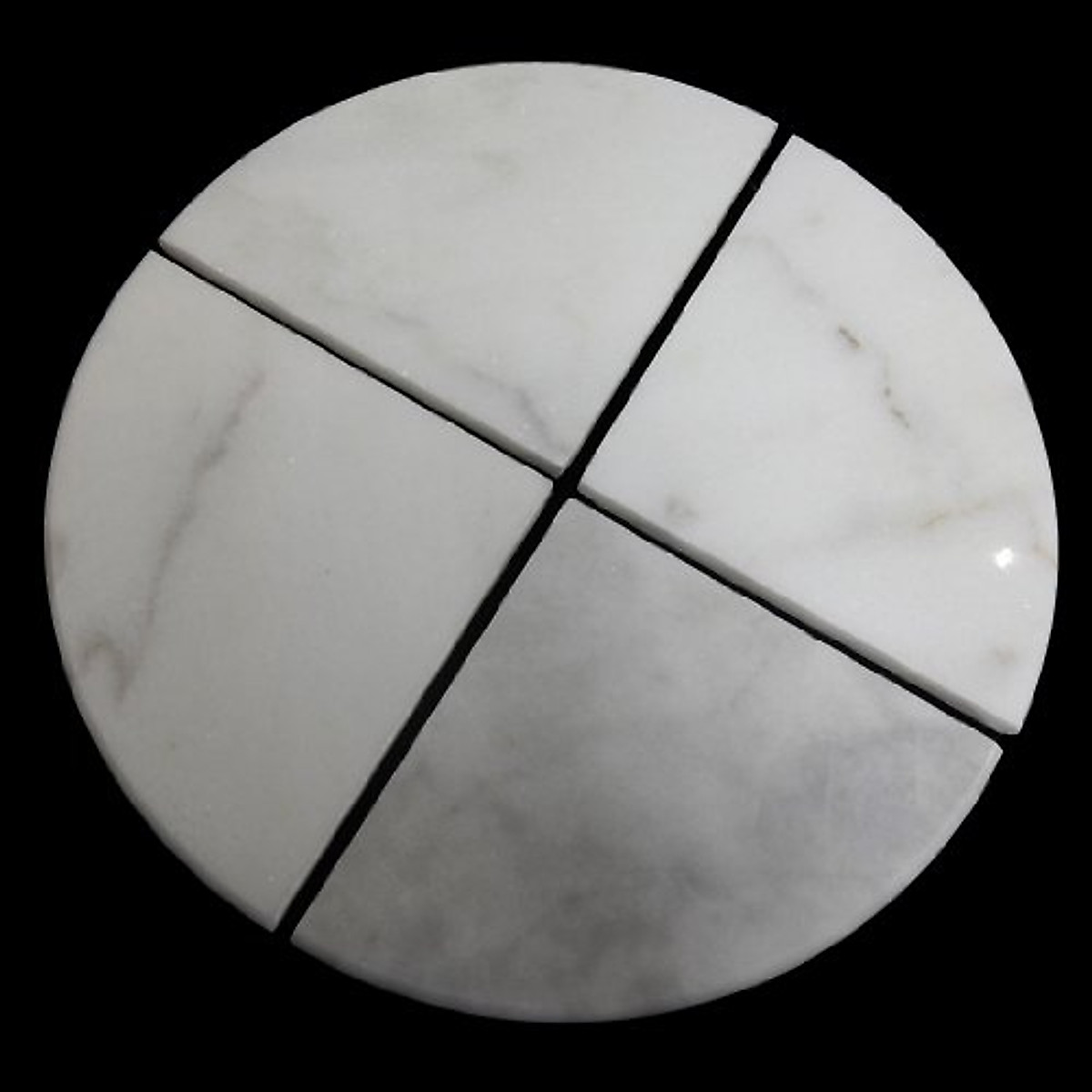 White Carara (Millas White) Marble Both Side Polished Bathroom Corner Shelf 9''x9''