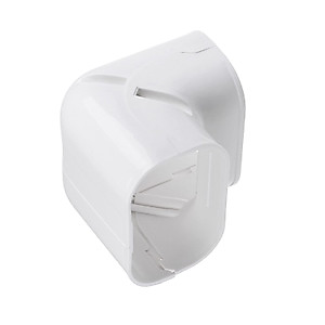 PATIKIL 5" PVC Decorative Line Cover, 90°Elbow Tubing Parts Accessories for Air Conditioner Central AC Heat Pump, White