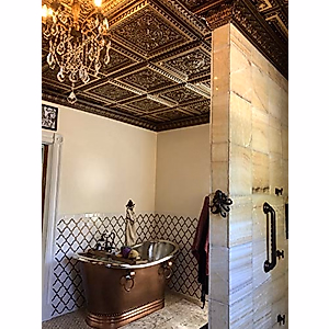 La Scala-Faux Tin Ceiling Tile - Antique Copper 25-Pack