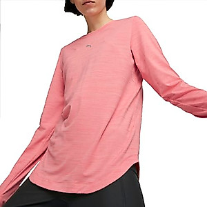 PUMA Women's Cloudspun Long Sleeve Tee, Carnation Pink Heather, Medium