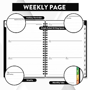 2023 Planner - 2023 Planner with Weekly and Monthly Spreads, Jan 2023 - Dec 2023, 6.25" × 8.3", Strong Twin-Wire Binding, Round Corner, Improving Your Time Management Skill