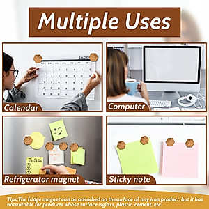 30 Pcs Wooden Fridge Magnets Hexagon Locker Magnets Magnetic Refrigerator Magnets Whiteboard Magnets Decorative Magnets Office Magnets Cute Magnets Wood Magnets for Refrigerator Fridge Kitchen Cabinet