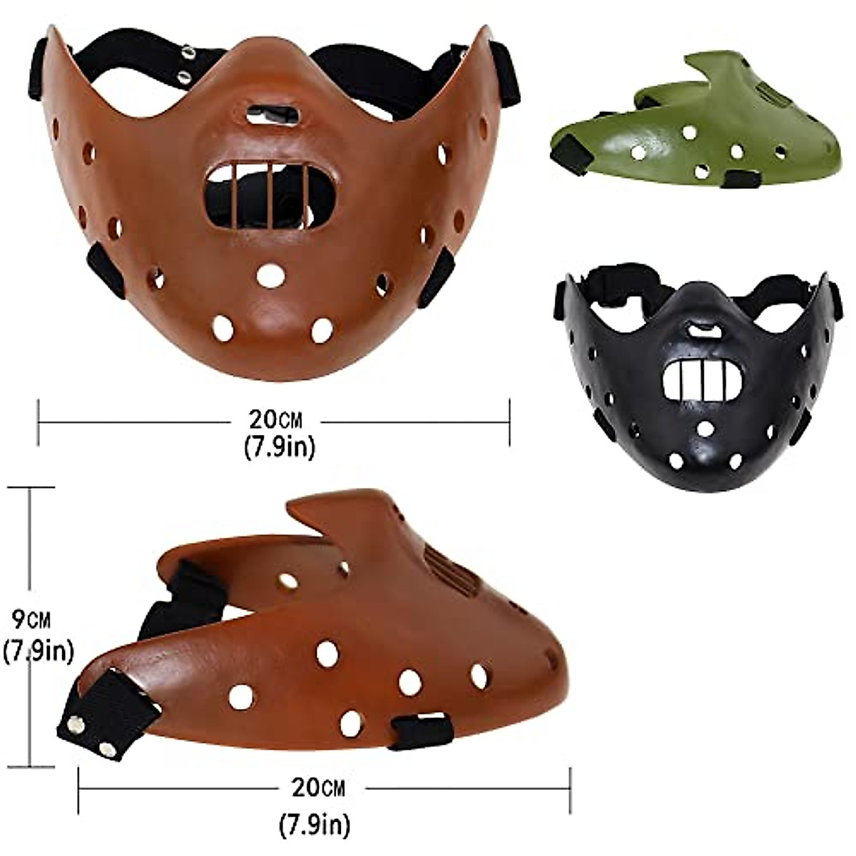 Hannibal Lecter Mask Cosplay The Silence of The Lambs Half Face Killer Prop Resin (Coffee)