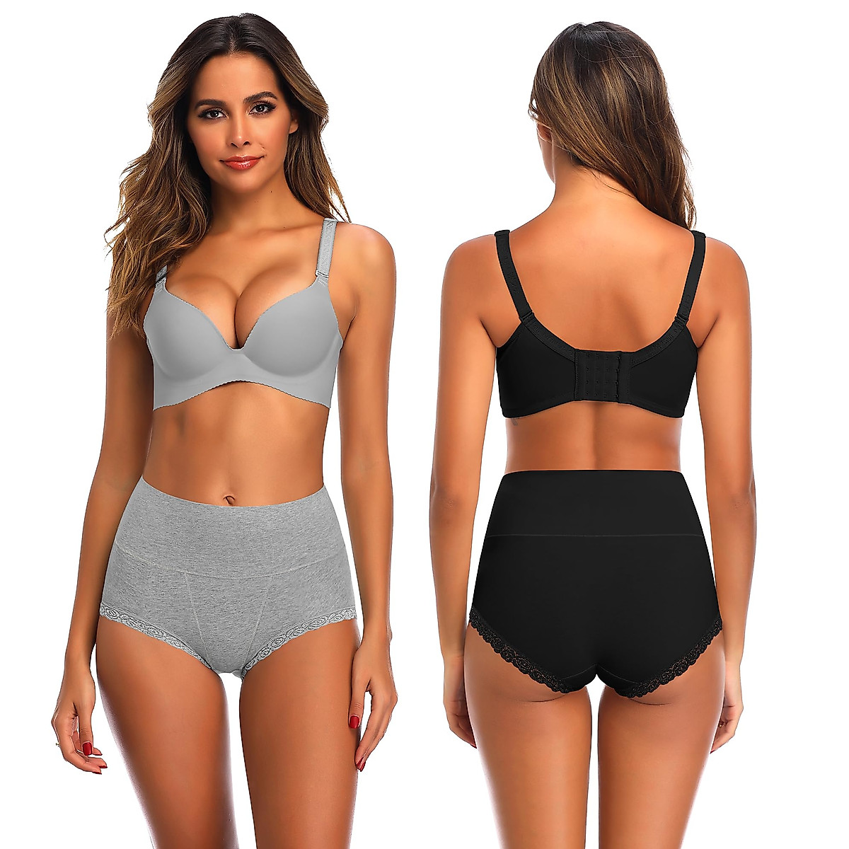 OPIBOO Plus Size Womens Underwear Cotton Comfort Postpartum Essentials Panties Ladies High Waisted Tummy Control Briefs Multipacks