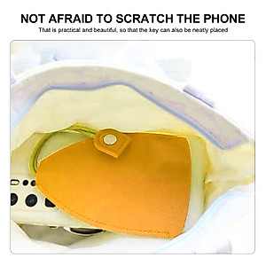 Sodcay 2 PCS Car PU Leather Key Case, Creative Pull-out Key Access Card Protective Cover, Universal for Most Cars (Yellow)