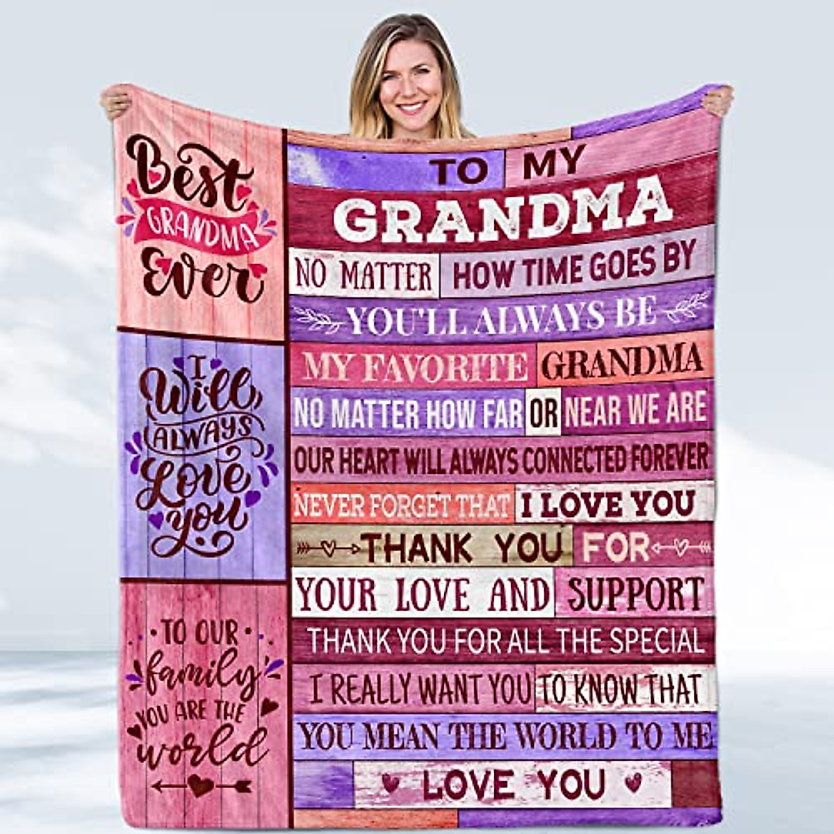 Grandma Gifts Throw Blanket Best Birthday Gifts for Grandma Nana Gifts from Grandchildren Granddaughter Blanket Grandmother (Grandma Gifts, 60"X50")