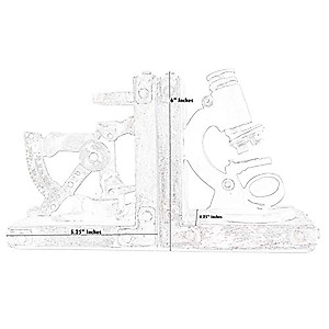Bellaa 22731 Decorative Bookend Home Decor Scientist Book Ends Support Bookshelves Science Gift Heavy Duty Non Skid Gold 6 Inches