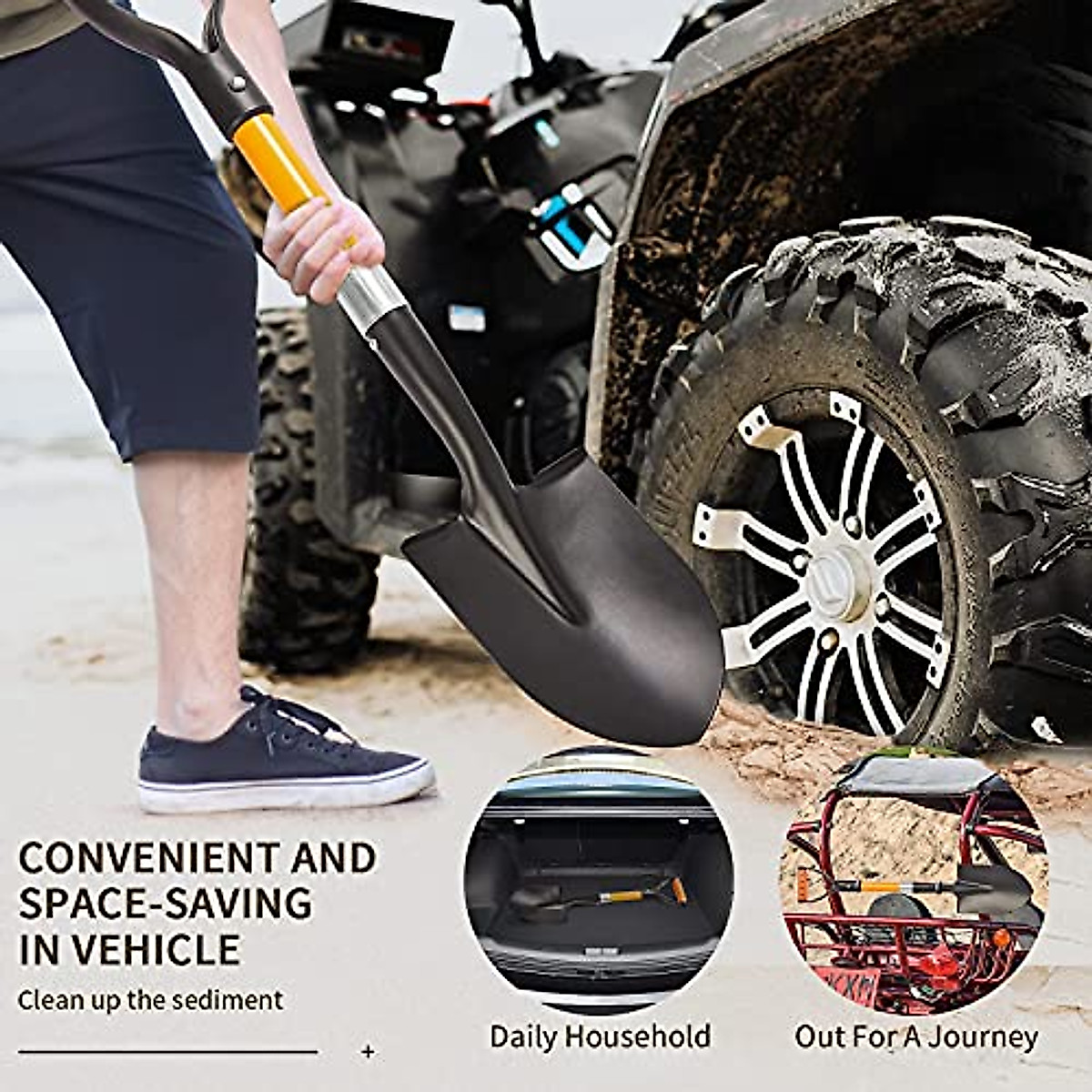 Shovel for Digging 28-inch Small Round Shovel with D-Handle Kids Metal Beach Shovel，Camp Shovel ，Garden Shovel ,Gardening Tools Fiberglass Handle