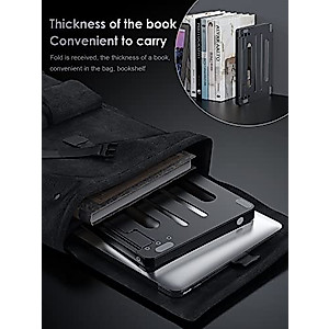 SEMIR Portable Laptop Stand, Ergonomic Notebook Stand, Adjustable Holder Riser, Aluminum Alloy Foldable Desk Stand, Compatible with MacBook , Dell , HP and More 10-15.6 "Laptops and Tablets (Black)