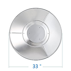 HQQ outdoor Patio Heater Reflector Shield, Propane Heat Reflector Shield Top for Outdoor Heaters,Dome Replacement Parts(3-Hole Mount，33’’ Diameter Round)