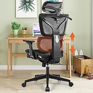 Razzor Ergonomic Mesh Office Chair High Back Desk Chair with Adjustable Lumbar Support and Headrest, 3D Flip-up Arm Computer Gaming Chair, Executive Swivel Task Chair