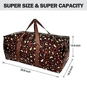 QHSWEET 4 Packs Over-sized Storage Totes Moving Bags Load Capacity up to 85L 60 Pounds for Travelling Moving Camping Christmas Decorations Storage Compatible with IKEA Frakta Cart