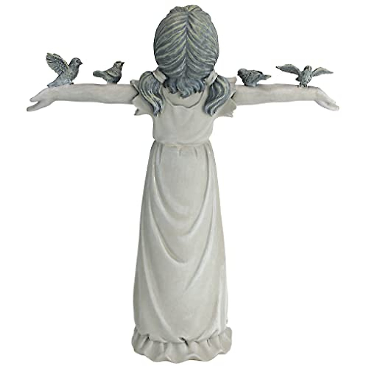 Design Toscano NG34012 Basking in God's Glory Little Girl Outdoor Garden Statue, Medium, Two Tone Stone