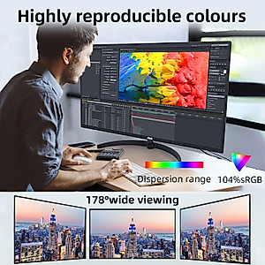 Jlink Computer Monitor FHD 32 Inch Monitor, 1920x1080P 60Hz 104% sRGB Display w/HDMI VGA 3.5mm Audio, HDR, VA Screen w/Freesync, Tilt，VESA Mount