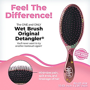 Wet Brush Disney Original Detangler Brush Princess Wholehearted - Rapunzel, Silver - All Hair Types - Ultra-Soft IntelliFlex Bristles Glide Through Tangles with Ease
