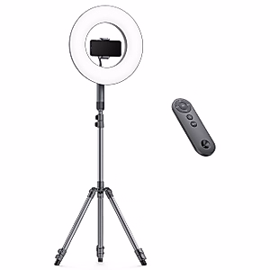 14” Selfie Ring Light with 78” Extendable Tripod and 2 Phone Holders, 5 Color Modes and 10 Brightness Levels, Remote Light Control, Bluetooth Shutter, Adjustable Led Ring Light for Makeup/Video/TikTok