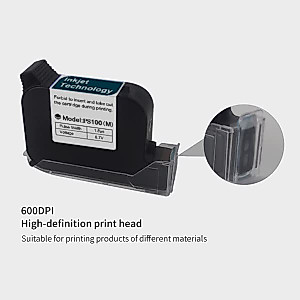 Phezer Set of 2 Original 42ml Solvent Ink Cartridge Replacement Handheld Inkjet Printer P16/P18/DC11, Durable and Quick Dry, Compatible for 0.5inch/12.7mm Nozzle Coding Machine (Black)