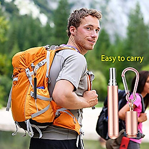 Collapsible Reusable Telescopic Metal Straws 3 pack Stainless Steel Brush Drinking Straws Foldable Straw Mix (Rose, Black, Silver)