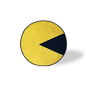 JUST FUNKY Pac-Man Video Game Large Fleece Throw Blanket | Official Pac-Man Character Throw Blanket | Collectible Video Game Throw Blanket | Measures 60 Inches in Diameter