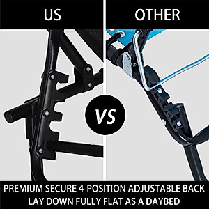 MUPATER 4-Fold Patio Chaise Lounge Chair for Outdoor with Detachable Pocket and Pillow, Portable Sun Lounger Recliner for Beach, Camping and Pool, Cream White