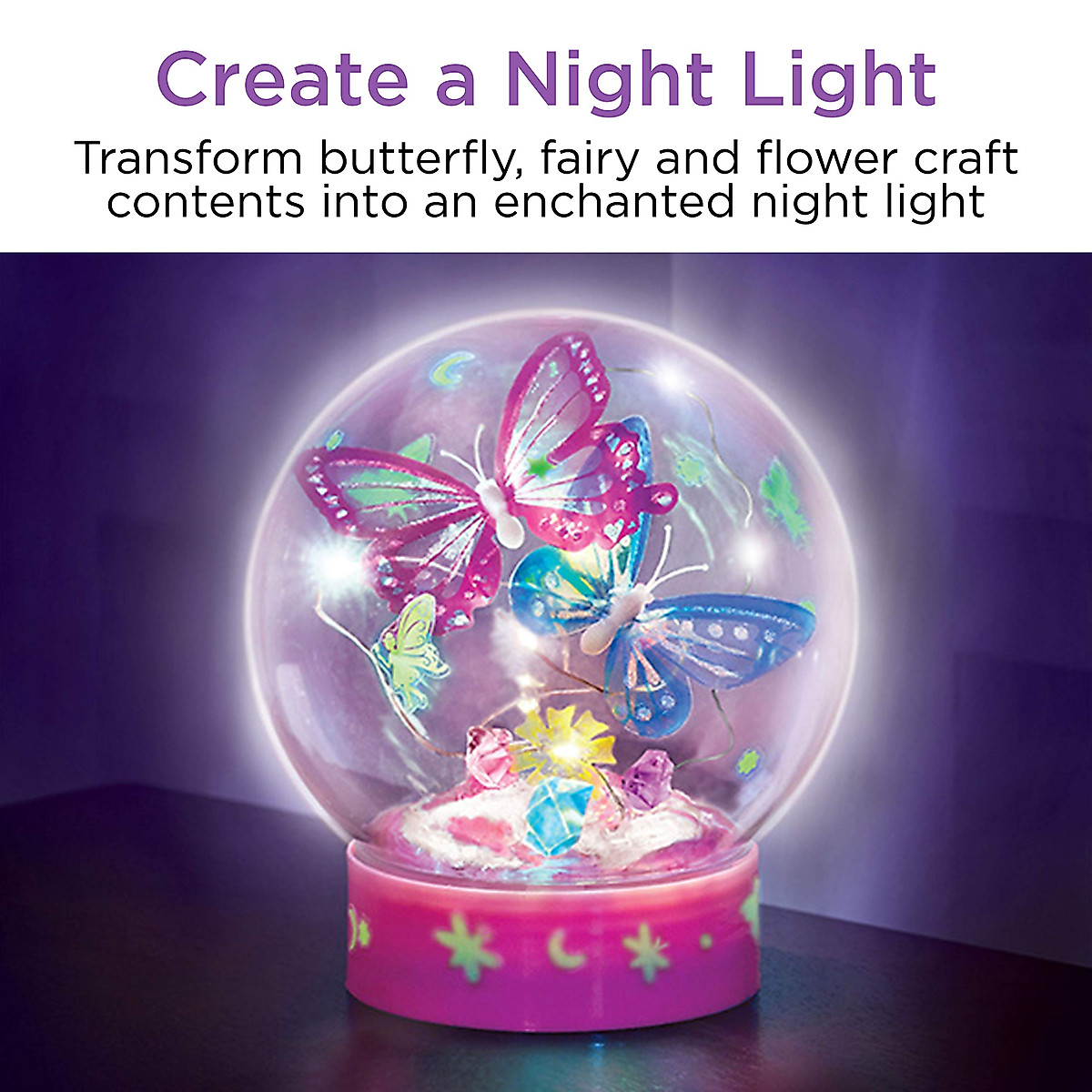 Creativity for Kids Butterfly Fairy Lights Craft Kit - Makes 1 Butterfly Night Light for Kids
