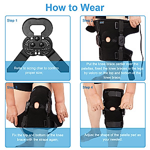 Nvorliy ROM Metal Hinged Knee Brace, Adjustable Open Patella Pad, Medical Knee Immobilizer for ACL, Post Op, Tendon, Orthopedic Rehab and Meniscus Injuries, Fit Right & Left Leg, Women & Men
