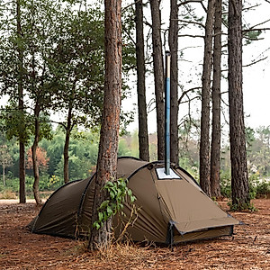 Camping Hot Tent Chimney Tent 2 Person Tent, POMOLY Locomotive 20 Tunnel Tent with Stove Jack for Hiking, Hunting, Backpacking