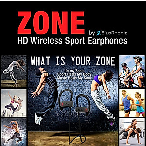 Bluephonic Bluetooth Earbuds Headphones, Best Wireless Sports Earbuds w/Mic, HD Stereo Sweatproof Earphones for Gym Running Workout IPX7 Waterproof Noise Cancelling Earphones Noise Cancelling Headsets