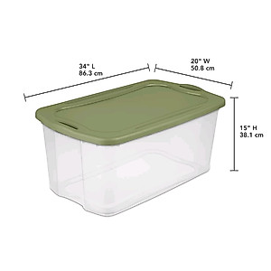 Generic Stor-A-Lot Stackable Storage Box with Lid, Green, RXZER11