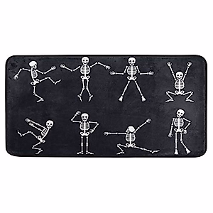 Baofu Skull Area Rugs Colorful Large Non-Slip Skeleton Floor Mat Christmas Decorative Carpets Doormat Foot pad for Outdoor Kitchen Living Dining Dorm Playing Room Bedroom 39 x 20 inch