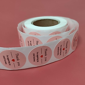 Thank You Stickers, 1 Inch Pink Thank You for Your Order Stickers Lable, 500Pcs Round Thank You Stickers Small Business for Online Retailers, Boutiques, Small Shops, Bags, Tissue, Boxes and More