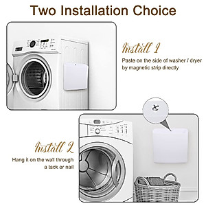 Picowe Magnetic Laundry Storage, Large Lint Holder Bin, Space-Saving Trash Container Hanging on Dryer, Washer or Wall Mount (Gray White)